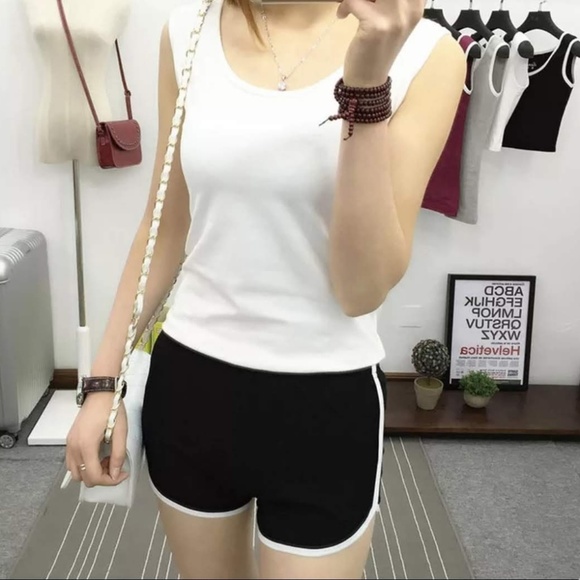 mycountrybeauty | Shorts | New Black And White Ringer Shorts | Poshmark